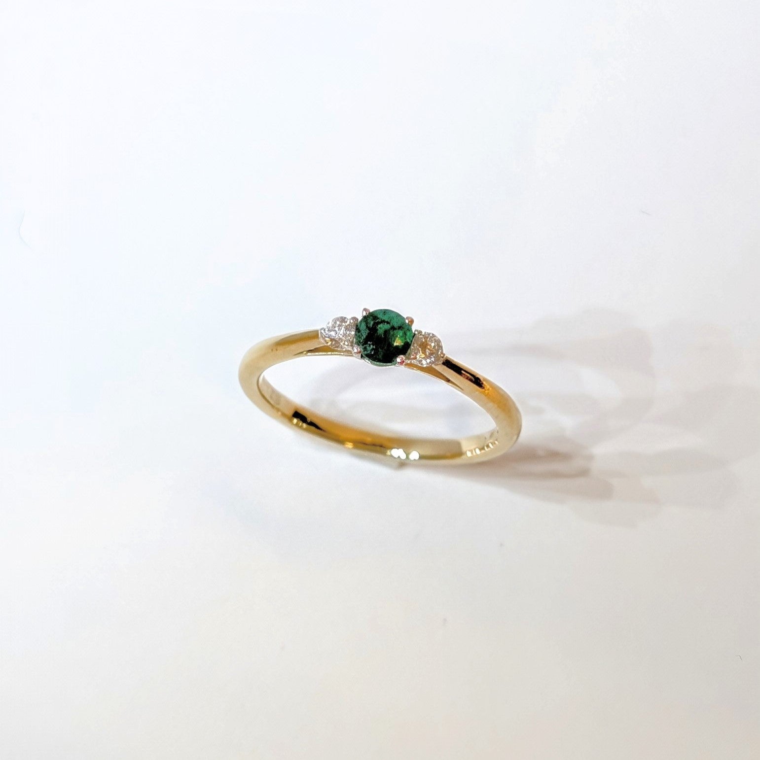 Delicate Emerald and Diamond Ring | Hallmark Gold and Silversmiths
